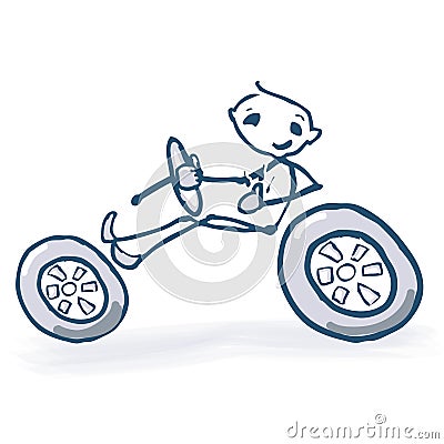 Stick Figure With A Car Stock Vector - Image: 44901163