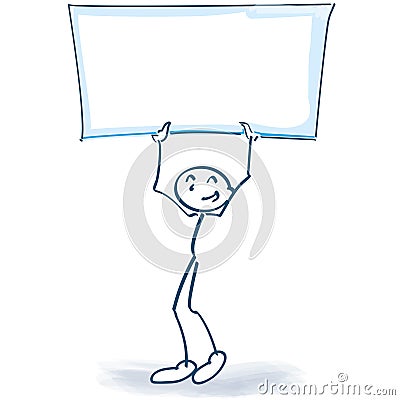 Stick Figure With Huge Sized Poster Vector Illustration | CartoonDealer ...