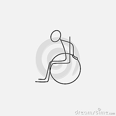 Stick Figure Man In Wheelchair Stock Vector - Image: 87332644