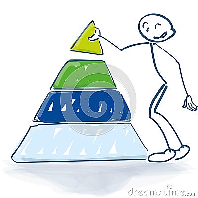 Stick Figure With A Pyramid Of Success Cartoon Vector | CartoonDealer ...