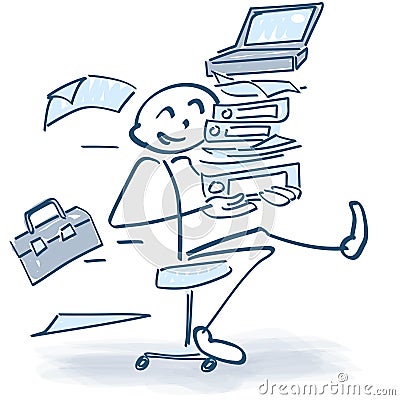 Stick Figure With A Rolling Office Chair Vector Illustration ...