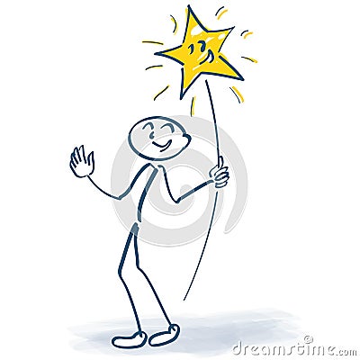 Stick Figure With Star Lolly Vector Illustration | CartoonDealer.com ...