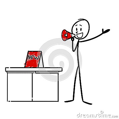 Stick Figure Talking With A Loudspeaker Stock Image | CartoonDealer.com ...