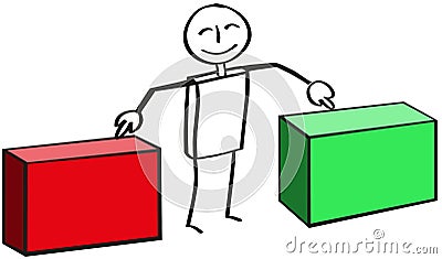 Stick Figure With Two Boxes. Vector Illustration | CartoonDealer.com ...