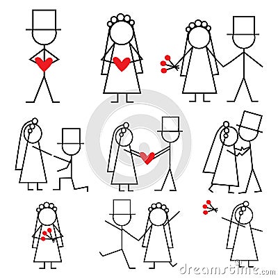 Stick Figure Wedding. Stock Vector - Image: 72191057