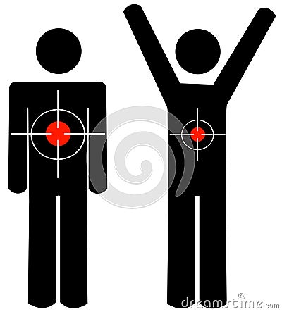 Stick Figures With Targets Cartoon Vector | CartoonDealer.com #4966945