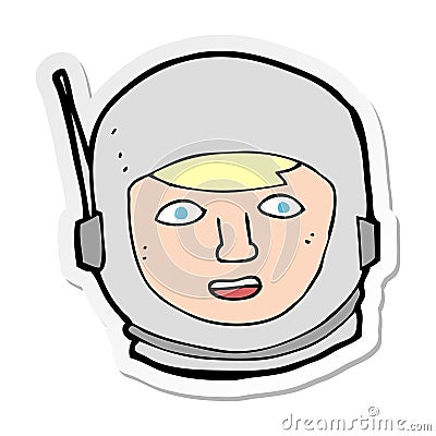 Sticker Of A Cartoon Astronaut Head | CartoonDealer.com #149243095