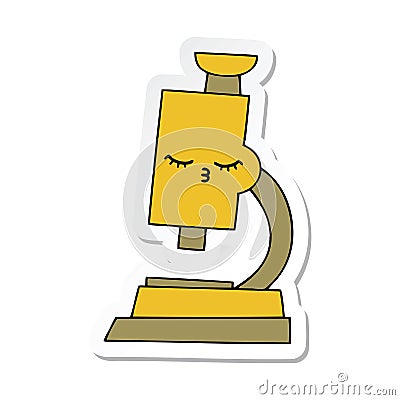 Sticker Of A Cute Cartoon Microscope | CartoonDealer.com #150418273