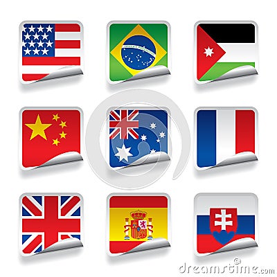 Sticker Flags Cartoon Vector | CartoonDealer.com #33833895