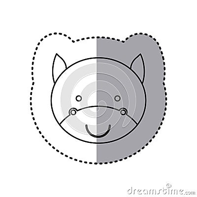 Sticker Of Grayscale Contour With Face Of Bull Stock Illustration ...