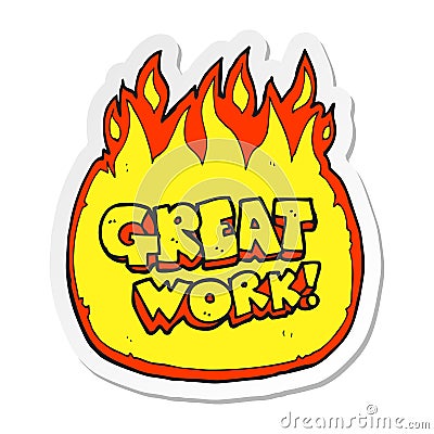 Sticker Of A Great Work Cartoon Symbol | CartoonDealer.com #150393051