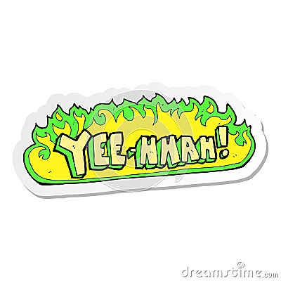 Sticker Of A Yee Hah Cartoon Vector Illustration | CartoonDealer.com ...