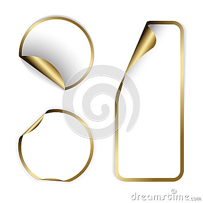 Stickers With Golden Border Vector Illustration | CartoonDealer.com ...