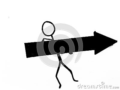 Stickman Figure In Action. Stickman With Arrow Icon Illustration ...