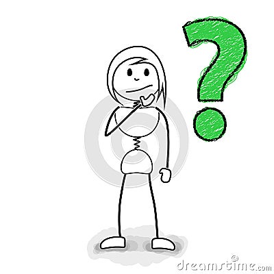 Stickman With Question Mark Cartoon Vector | CartoonDealer.com #51999955