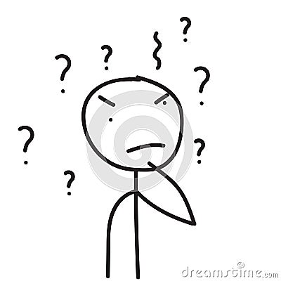 Stickman With Question Mark Stock Vector - Image: 79865512
