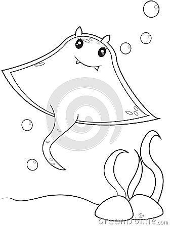 Stingray Coloring Page Royalty-Free Stock Photography | CartoonDealer ...
