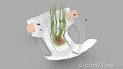 Stinkende Windel Animation 3D in Der Karikaturart Alphakanal, Loopable ...