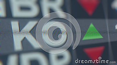 Stock Exchange Ticker of Coca-Cola KO. Editorial Loopable Animation ...