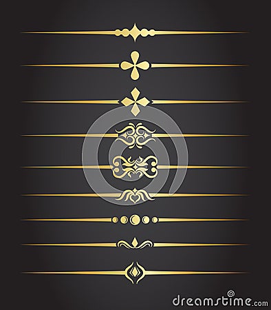 Calligraphic Design Elements, Dividers And Dashes Cartoon Vector ...