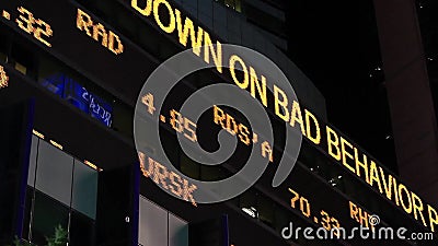 Stock Market LED Ticker Board Stock Footage - Video of electronic ...