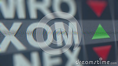 EXXON MOBIL XOM Stock Ticker on the Screen. Editorial Loopable ...