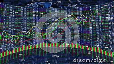Stock Trend Data and Price Change Chart Background Stock Footage ...