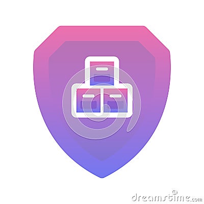 Stockpile Shield Logo Gradient Design Template Icon Vector Illustration ...