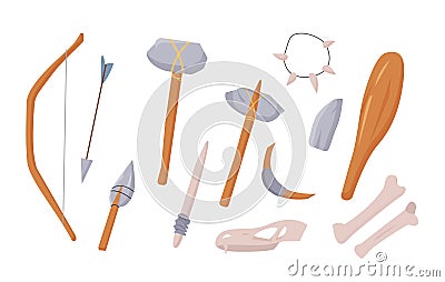 Stone Age Instruments Cartoon Vector | CartoonDealer.com #288178471
