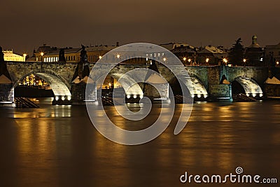 Stone Bridge At Night Stock Photography - Image: 3979122