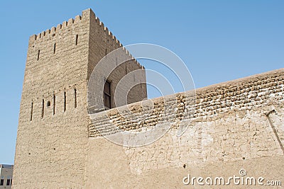 Stone Cream Colour Ancient Arabic Castle With Tower And High Walls ...