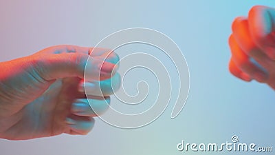 Stone Scissors Paper Game with Colored Lighting Stock Footage - Video ...
