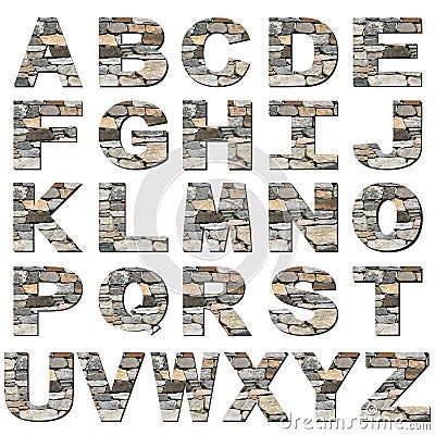Stone Wall Font Royalty Free Stock Photography - Image: 10349987