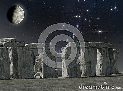 Stonehenge Monument In The Moonlight Royalty Free Stock Images - Image ...