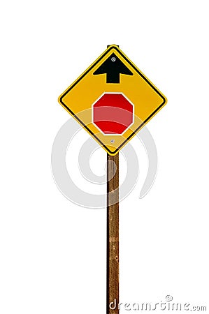 Stop Ahead Warning Sign Royalty-Free Stock Photo | CartoonDealer.com ...