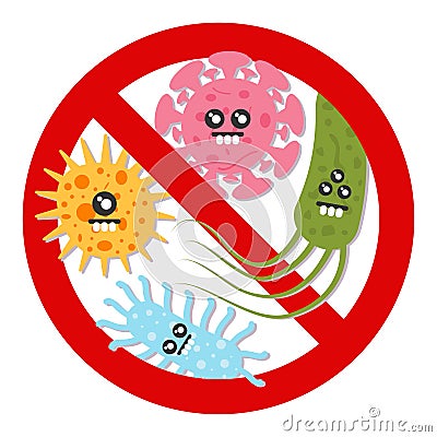 Stop Bacteria. Antimicrobials Vector Illustration | CartoonDealer.com ...