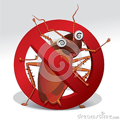 Stop Cockroach Sign Stock Illustration | CartoonDealer.com #55287706