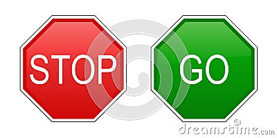 Stop And Go Signs Vector Illustration | CartoonDealer.com #31111508