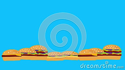 Stop Motion Animation of Burgers, Flat Graphic Design, Blue Screen ...