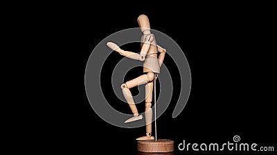 Stop Motion of Running Wooden Doll Stock Video - Video of fitness ...