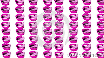 Stop Motion. Set of Movement of Multi-colored Lips. Animation. Gif on a ...