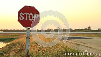 Stop sign at an airfield stock video. Video of landing - 34862152
