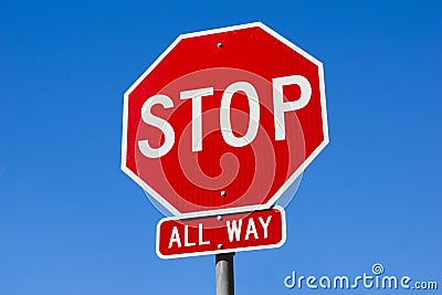 Stop Sign All Way Stock Photo - Image: 50624050