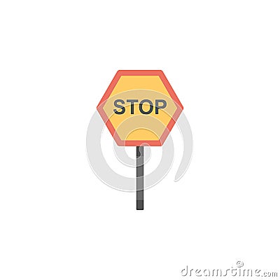 Stop Sign Colored Icon. Element Of Road Signs And Junctions Icon For ...