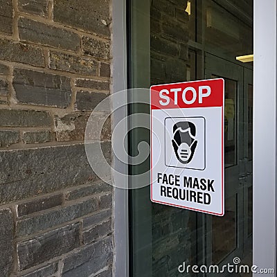 Stop Sign For Face Mask Required Stock Photo | CartoonDealer.com #194540490