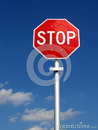 Stop Sign & Pole - Vertical Stock Photography - Image: 1620382