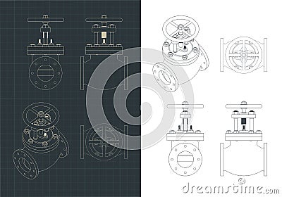 Stop Valve Drawings Vector Illustration | CartoonDealer.com #206071946