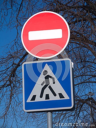 Stop And Walk Road Traffic Signs Royalty-Free Stock Photography ...