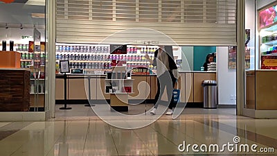 Store Closing Down at Night Inside Metropolis Shopping Mall. Stock ...