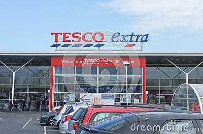 Tesco Extra Supermarket Storefront Editorial Image - Image: 30280640